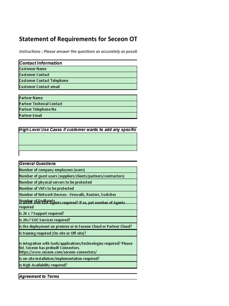 Seceon Scoping Document | PDF