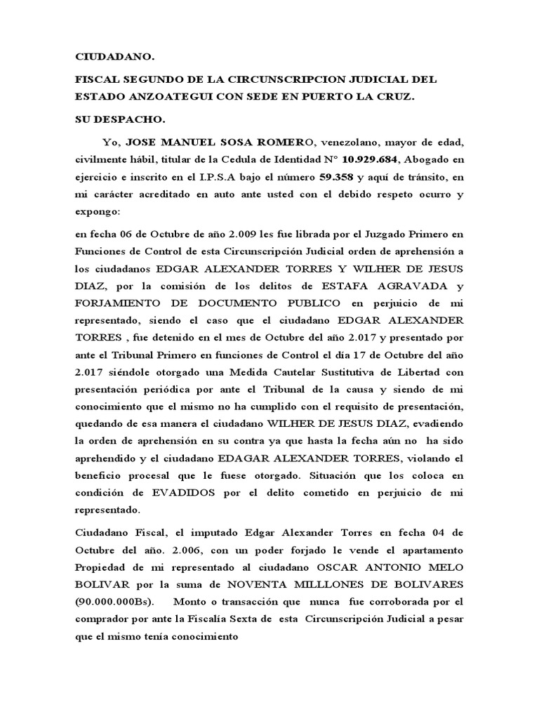 Escrito Fiscal Segundo | PDF | Fiscal | Justicia