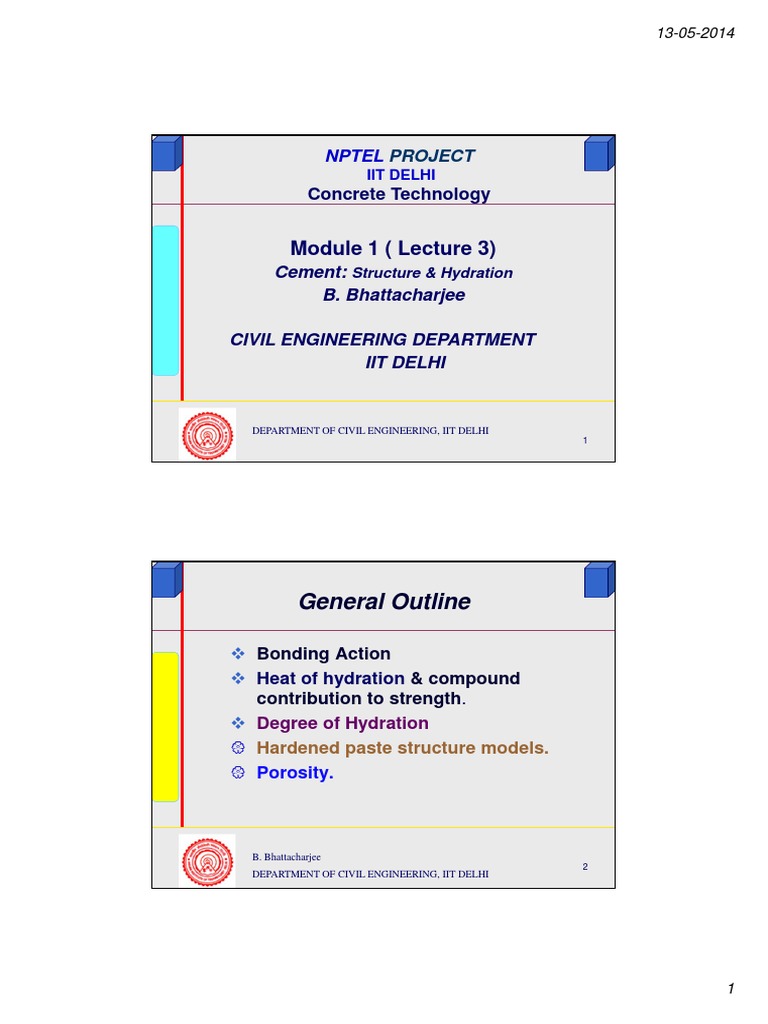 Concrete Technology MODULE - 1 - LEC3 | PDF | Intermolecular Force | Chemical Bond