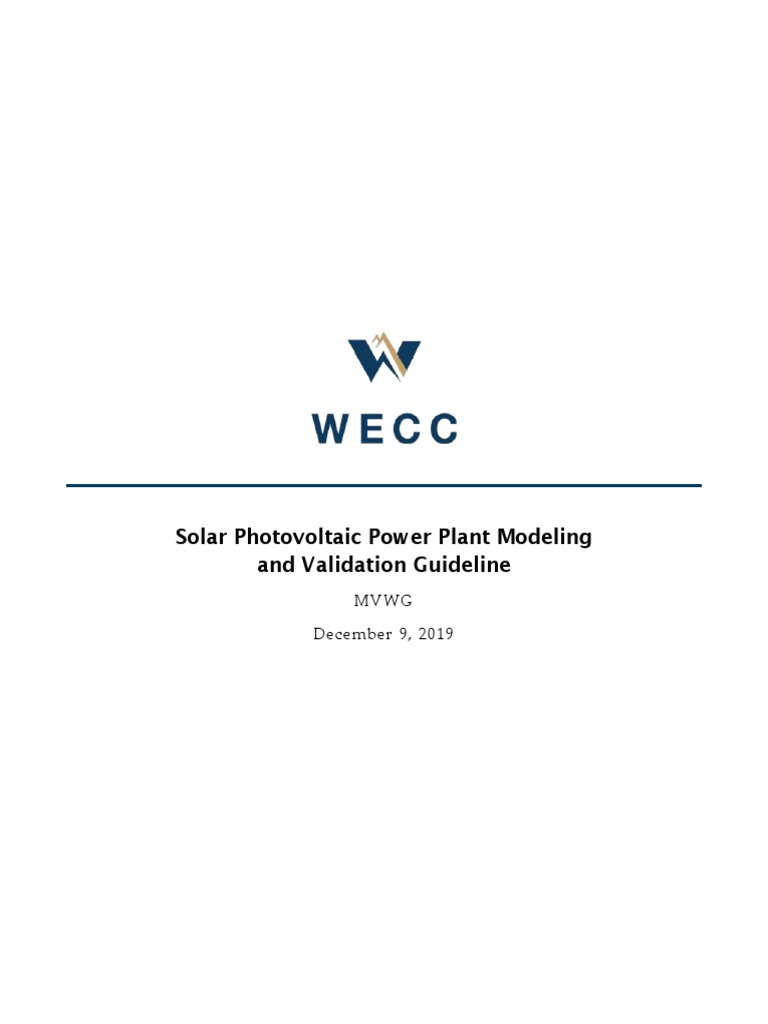 Solar Pv Plant Modeling And Validation Guidline Pdf Photovoltaics