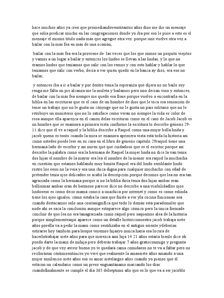 Bailar Con La Mas Fea.... | PDF | Rachel | Jacob