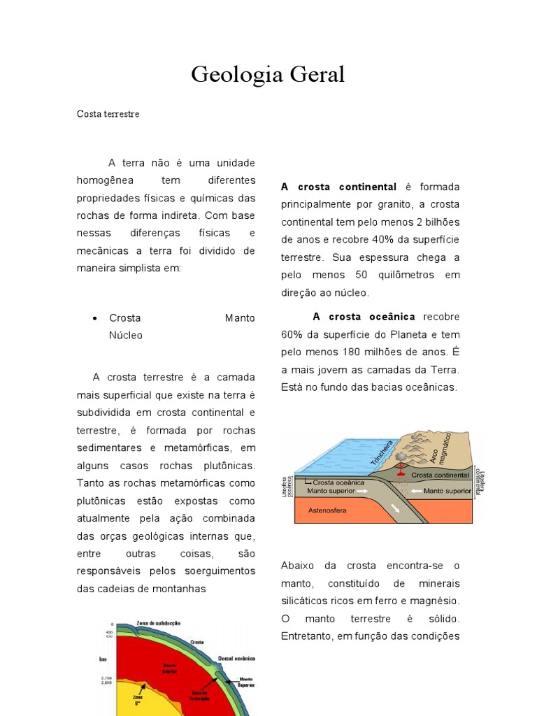 Resumo Estrutura Interna Da Terra 2 | PDF | Rochas (Geologia) | Terra