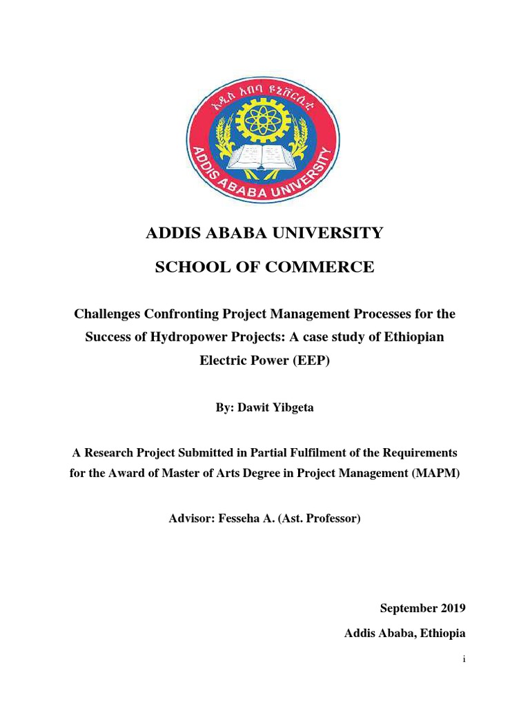 Dawit Yibgeta | PDF | Project Management | Hydroelectricity