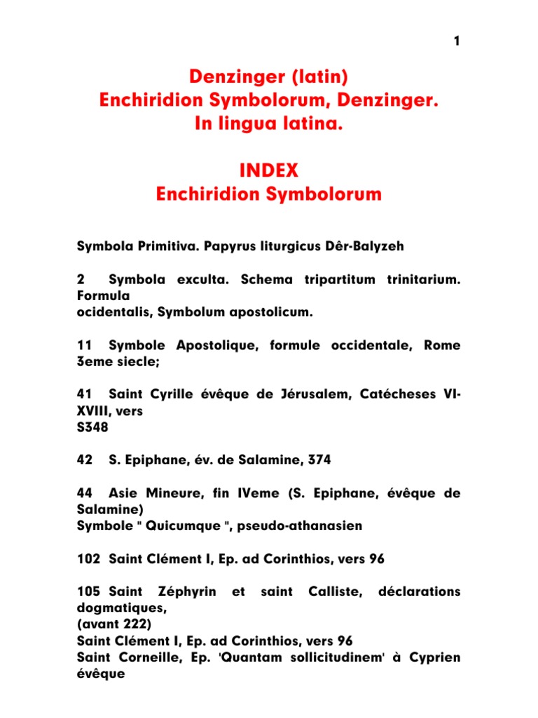 Denzinger Latin | PDF