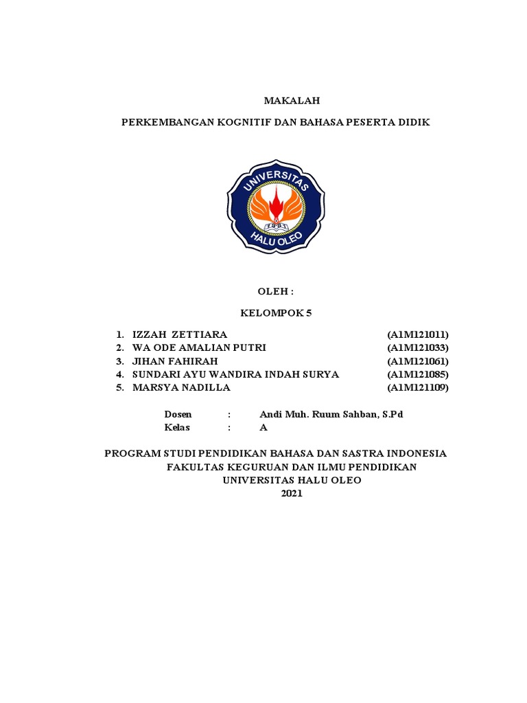 Makalah PERKEMBANGAN KOGNITIF DAN BAHASA PESERTA DIDIK-KLS A | PDF Makalah PERKEMBANGAN KOGNITIF DAN BAHASA PESERTA DIDIK-KLS A | PDF