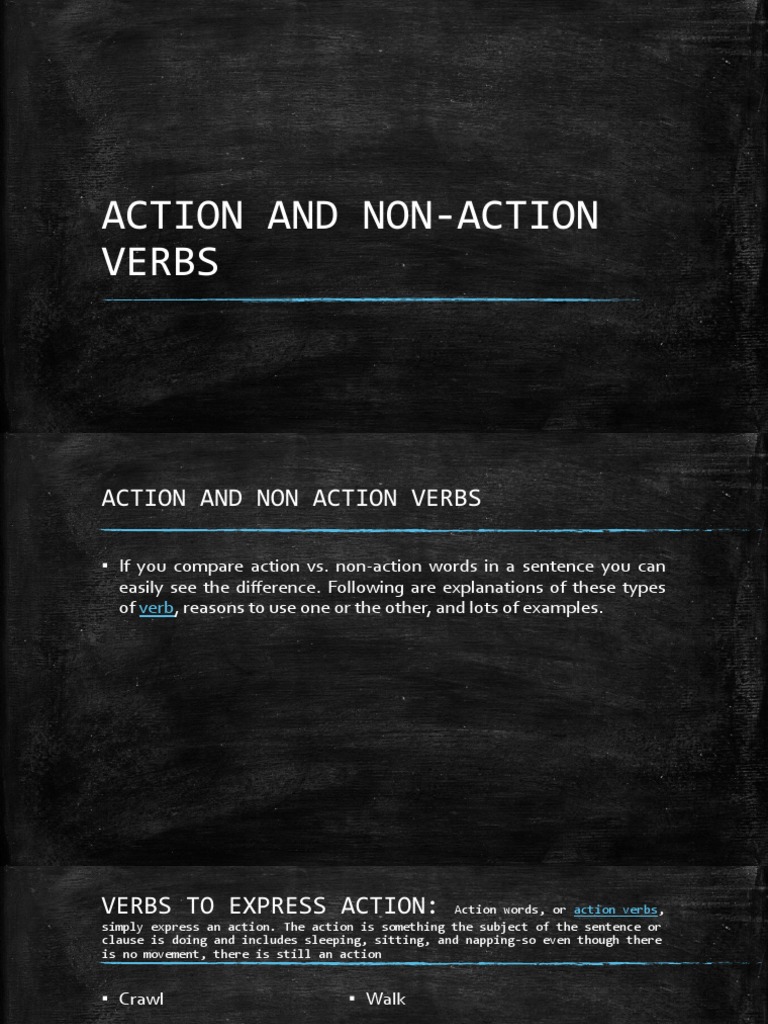 Action and Non-Action Verbs | PDF
