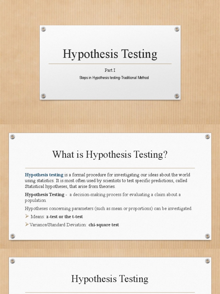 Hypothesis Testing Revised | Download Free PDF | Statistical Hypothesis ...