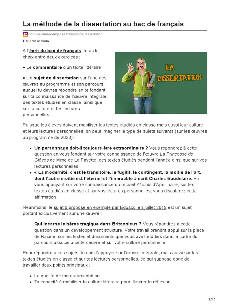 La Méthode de La Dissertation Au Bac de Français | PDF | Guillemet