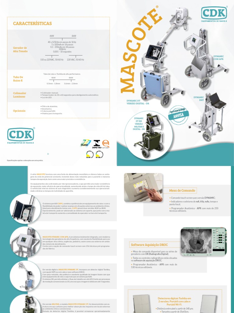 Aparelho de Raio X Portatil Mascote Dinamic CDK | PDF | Notebook | Wi-Fi