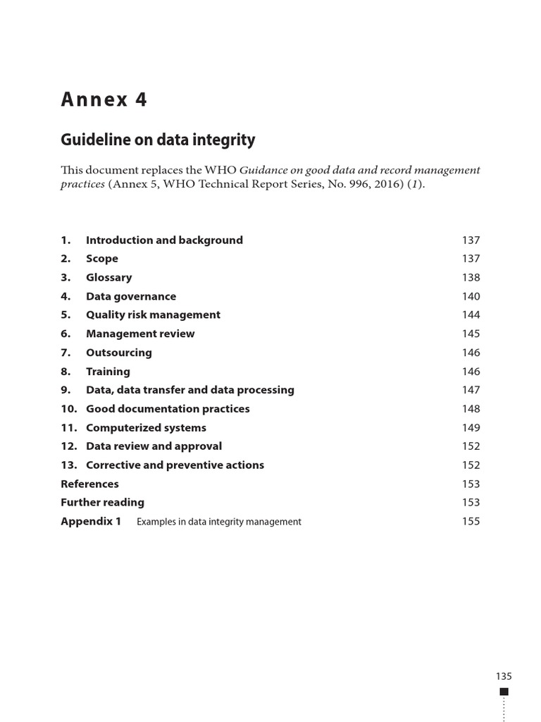 WHO-TRS 1033 Mar2021-Annex 4-Data Integrity | PDF | Life Cycle Assessment | Metadata