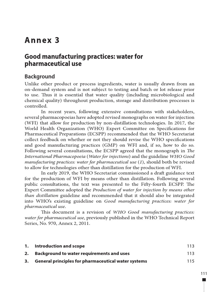 4.. WHO-TRS 1033 Mar2021-Annex 3-Water | PDF | Water Purification ...