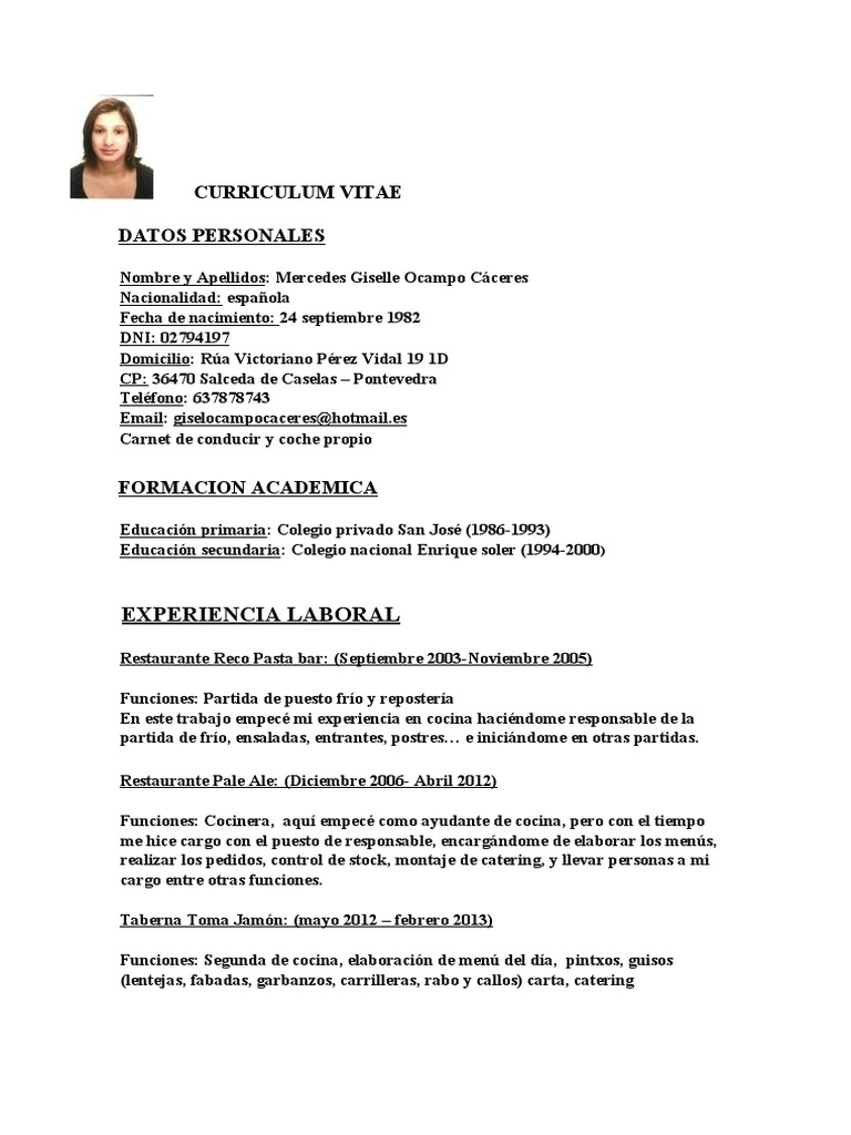 Currículum Mercedes | PDF