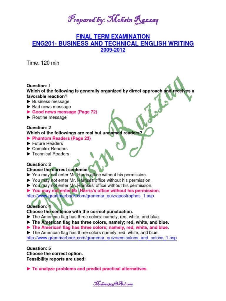 Eng201 Final Term Past Papers by Mohsinrazzaq | PDF | Body Language | Human Communication