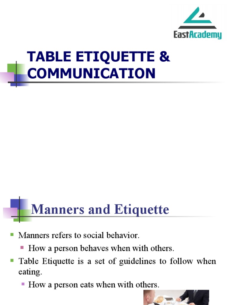 Dining Etiquette and Communication Guide | PDF | Cuisine | Food And Drink