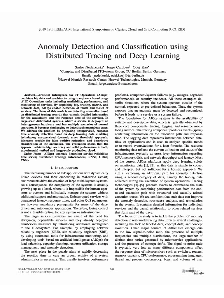 Anomaly Detection And Classification Using Dt And Dl Pdf Mean Squared Error Artificial