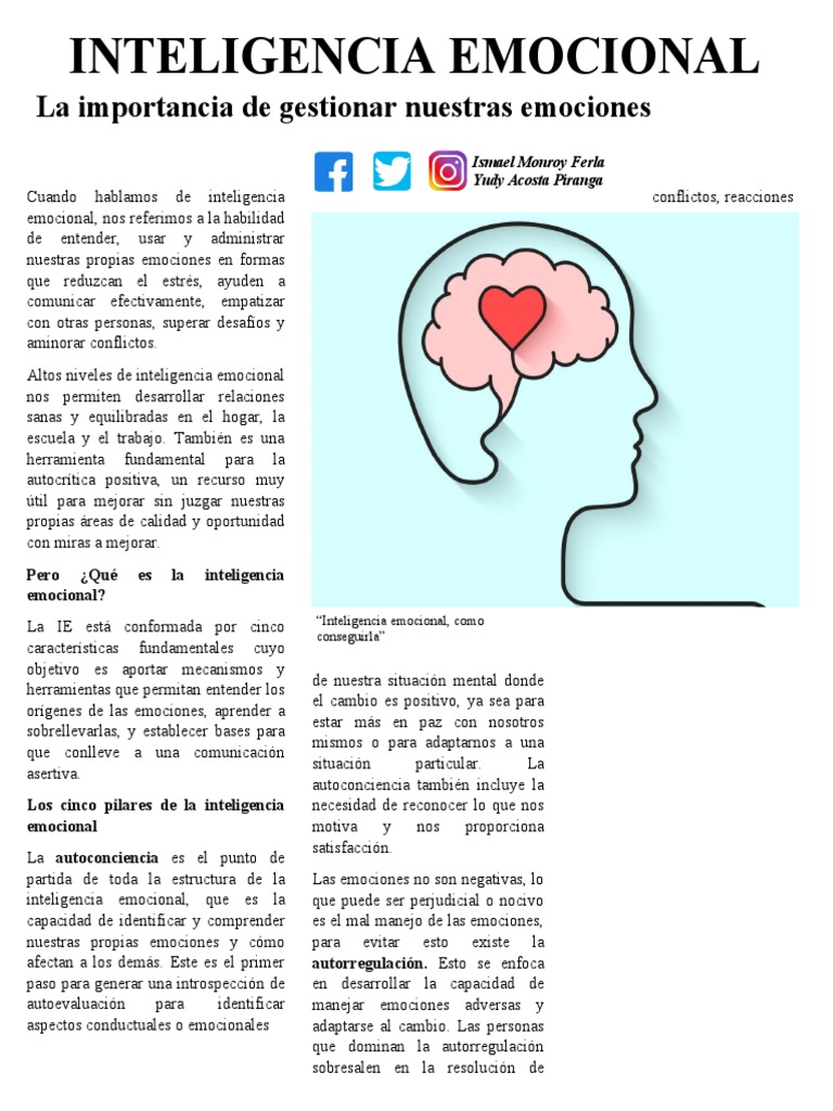 Iinteligencia Emocional - Periodico | PDF | Las emociones | Inteligencia emocional