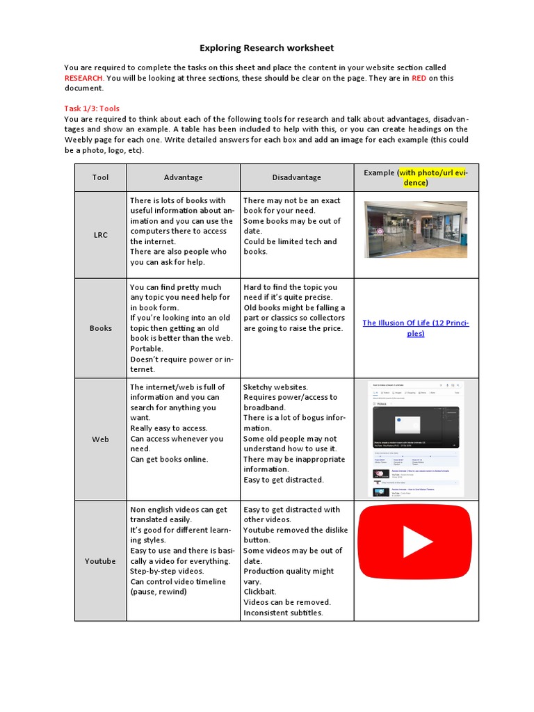 Exploring Research Worksheet | PDF | World Wide Web | Internet & Web