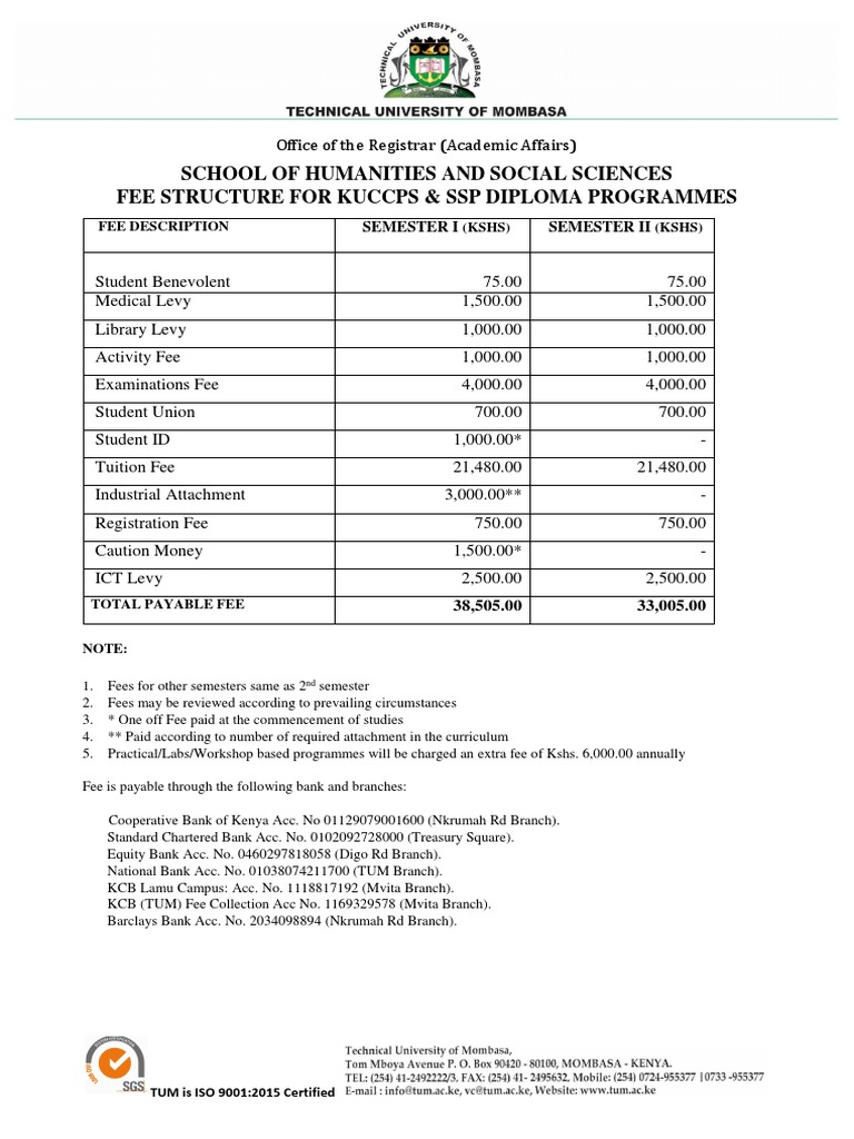 TUM Diploma Program Fee Structure | PDF | Fee