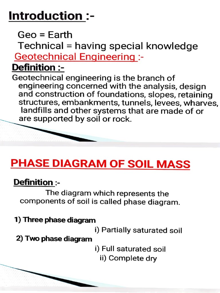 Introduction:-: Geotechnical Engineering | PDF | Density | Soil