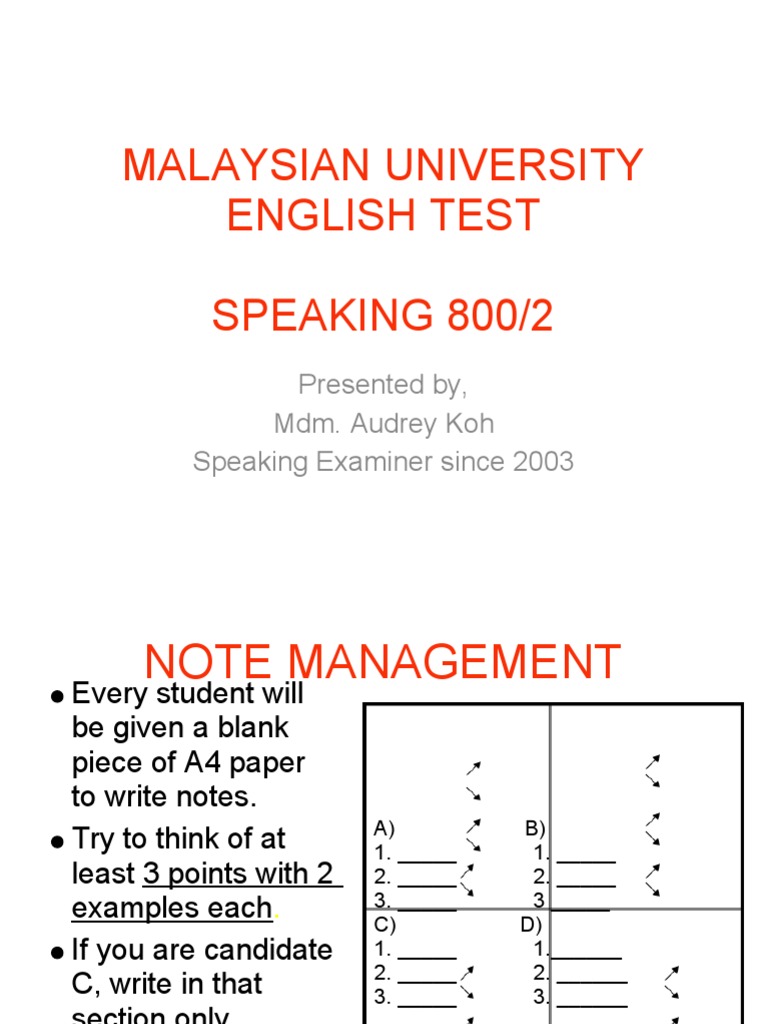 Muet Speaking Tips | PDF | Cognition