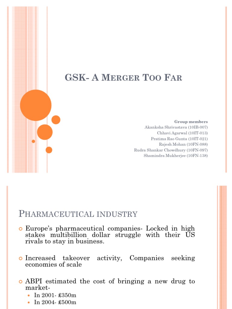 GSK - A Merger Too Far-Combined | PDF