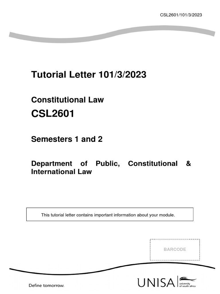 CSL2601 Tutorial Letter 101 | PDF | Libraries | Educational Technology