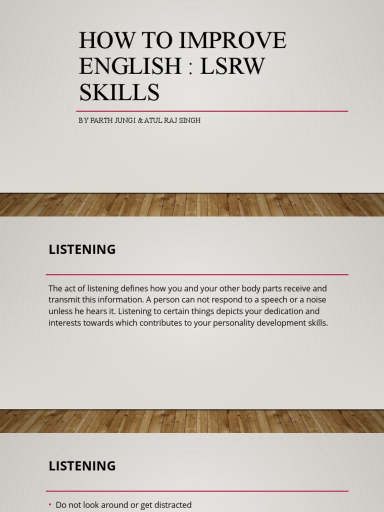 How To Improve LSRW Skills | PDF | Career & Growth