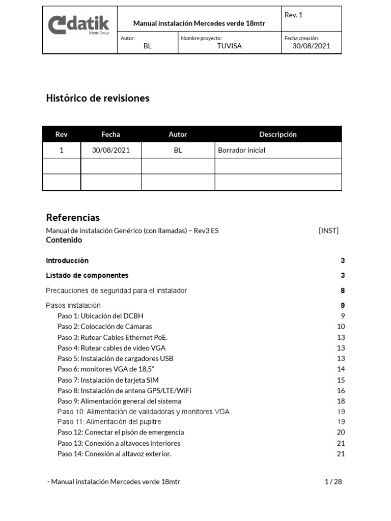 Manual Instalación - Autobús Mercedes Verde Articulado - v1.0 | PDF ...