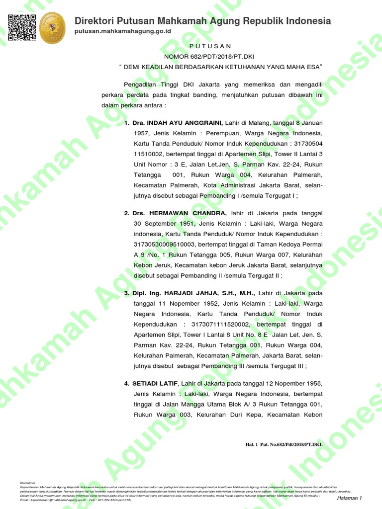 Putusan 682 PDT 2018 PT - Dki 20230212201556 | PDF