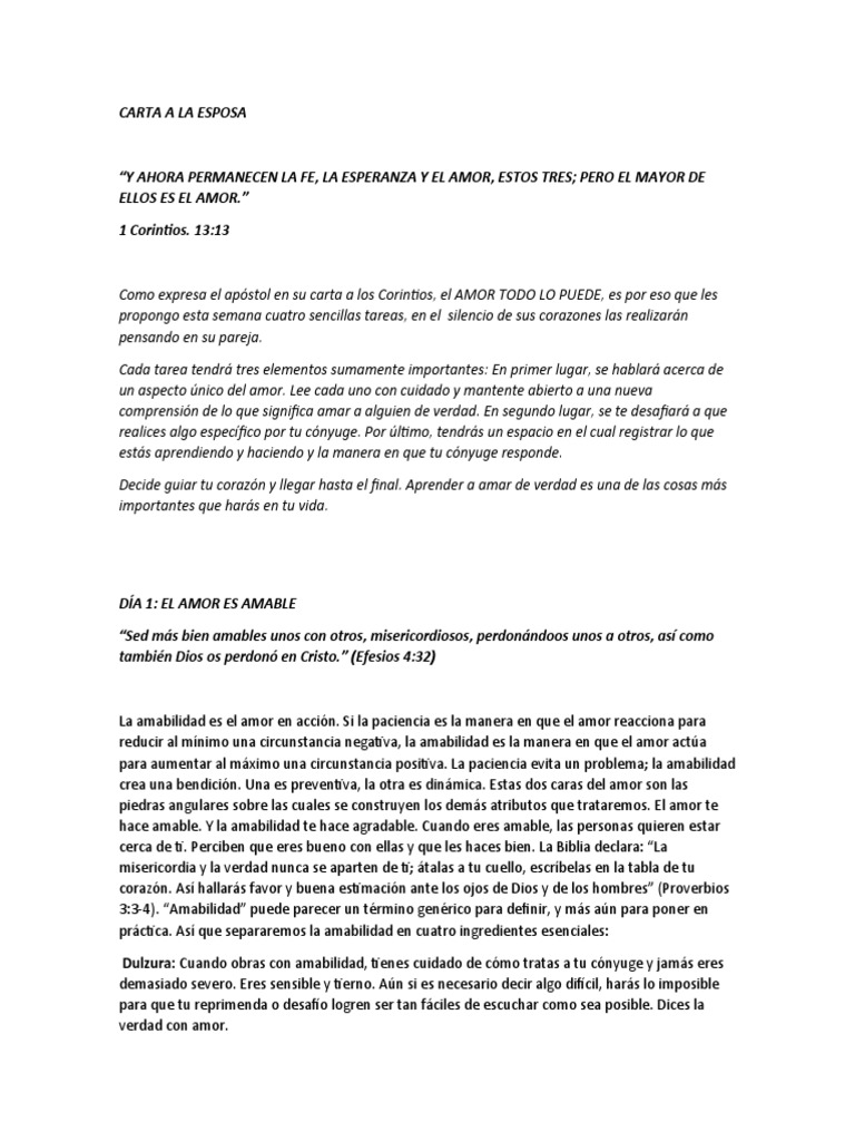 Carta A La Esposa 1 | PDF | Amor | Verdad