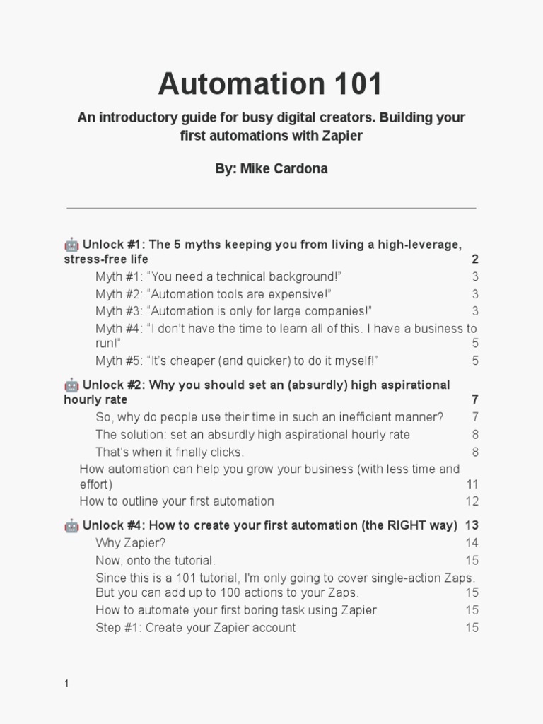 FINAL Automation 101 Course For Creators | PDF | Software | Computing