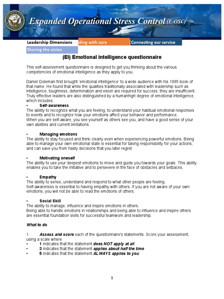 EI Self-Assessment (40ch | PDF | Emotional Intelligence | Emotions
