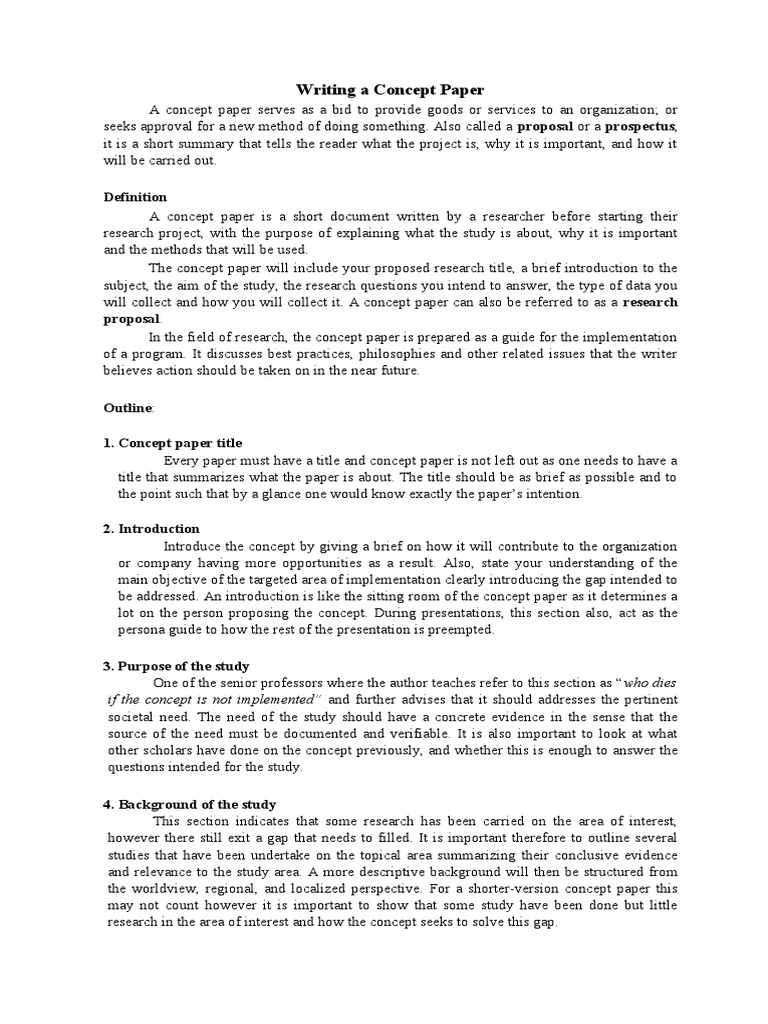 Writing A Concept Paper | PDF | Competitive Advantage | Concept