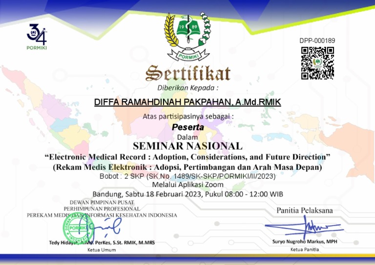 DIFFA RAMAHDINAH PAKPAHAN, A.Md - RMIK | PDF