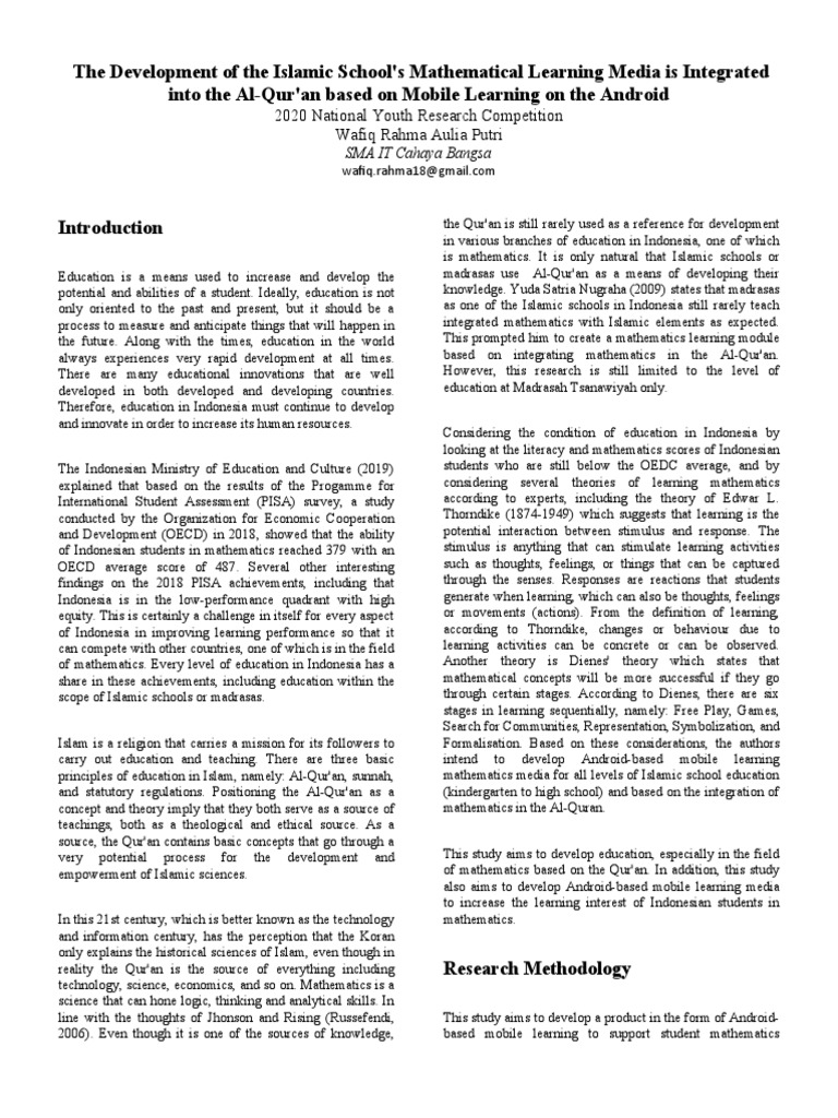 Android-Based Islamic Math Learning | PDF | Mathematics | Mathematical Proof