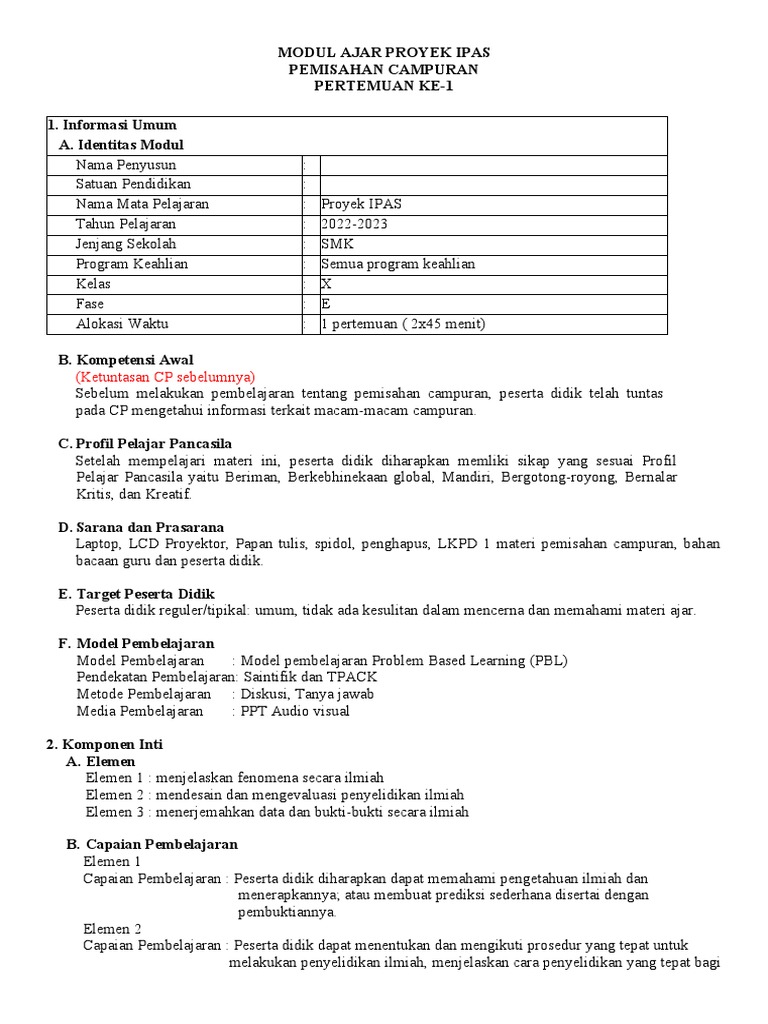 Modul Ajar - Copy | PDF