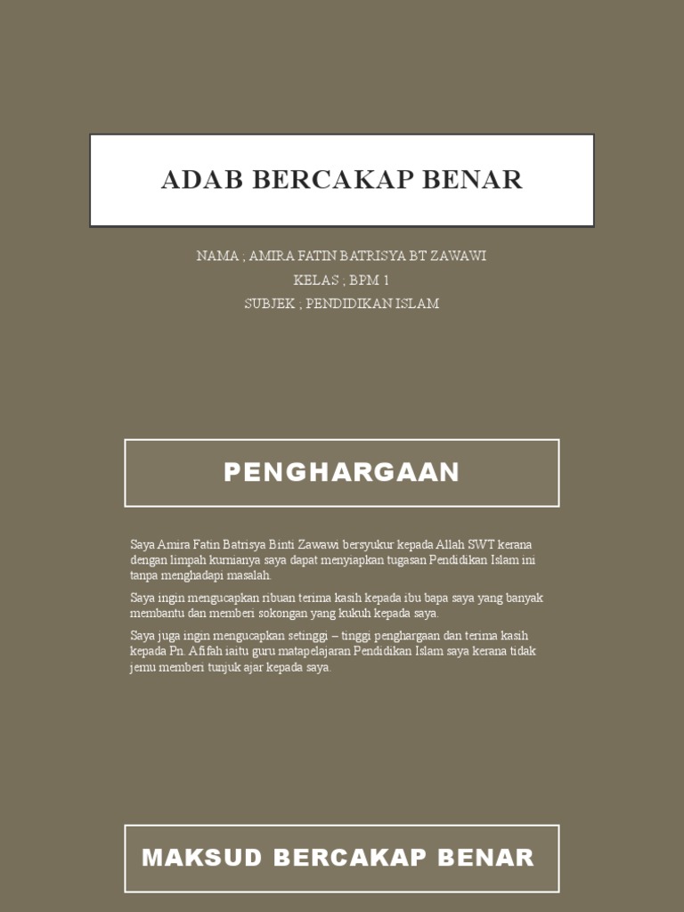 PB Pend Islam Bercakap Benar | PDF