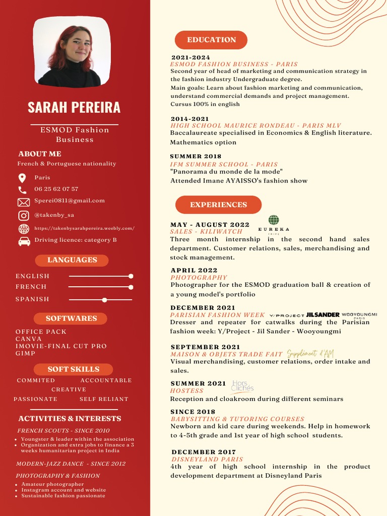 CV Sarah Pereira | PDF