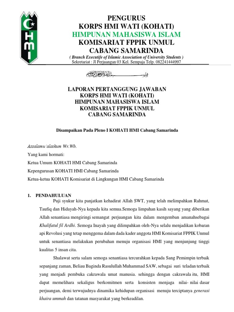 LPJ Kohati Komisariat Fppik 2022-2023 | PDF