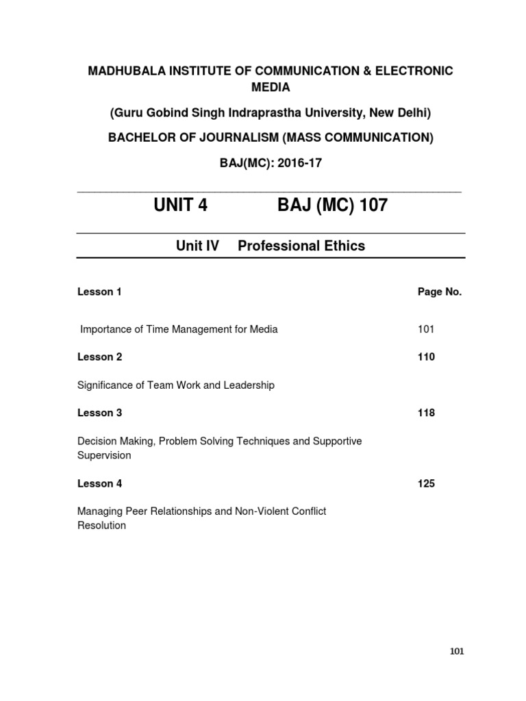 Unit 4professional Ethics | PDF | Leadership | Professional Skills