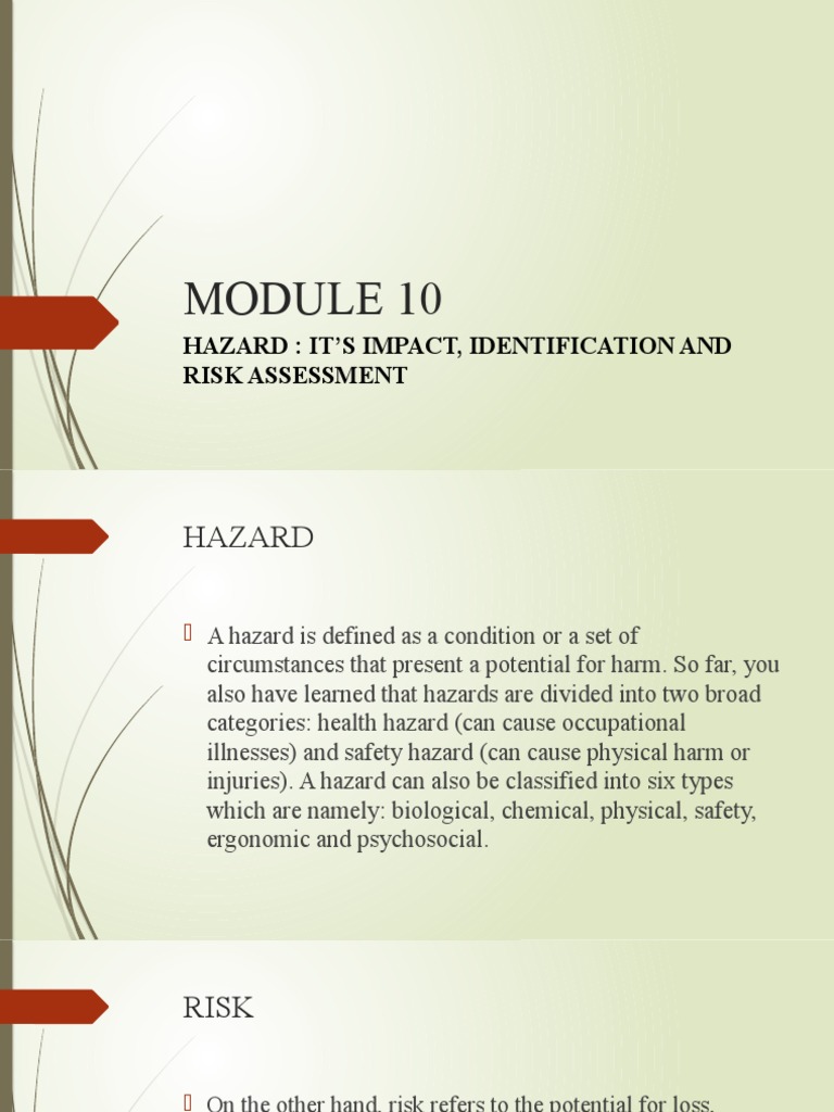 Module 10 | PDF | Hazards | Risk