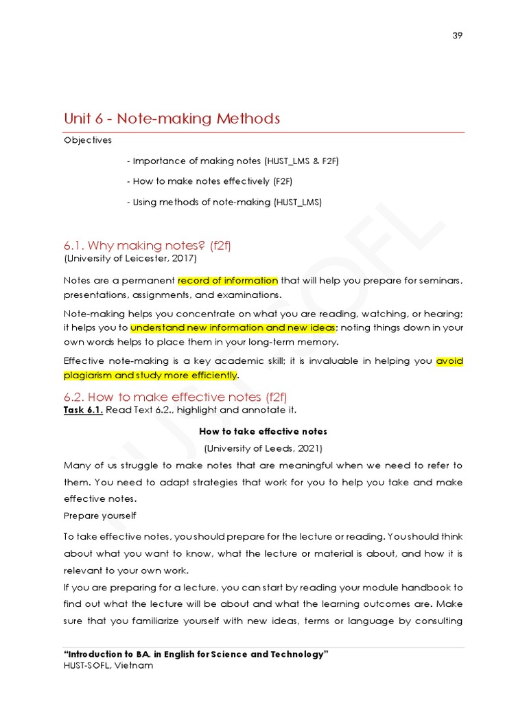 Effective Note-Making Strategies | PDF | Behavior Modification | Human ...