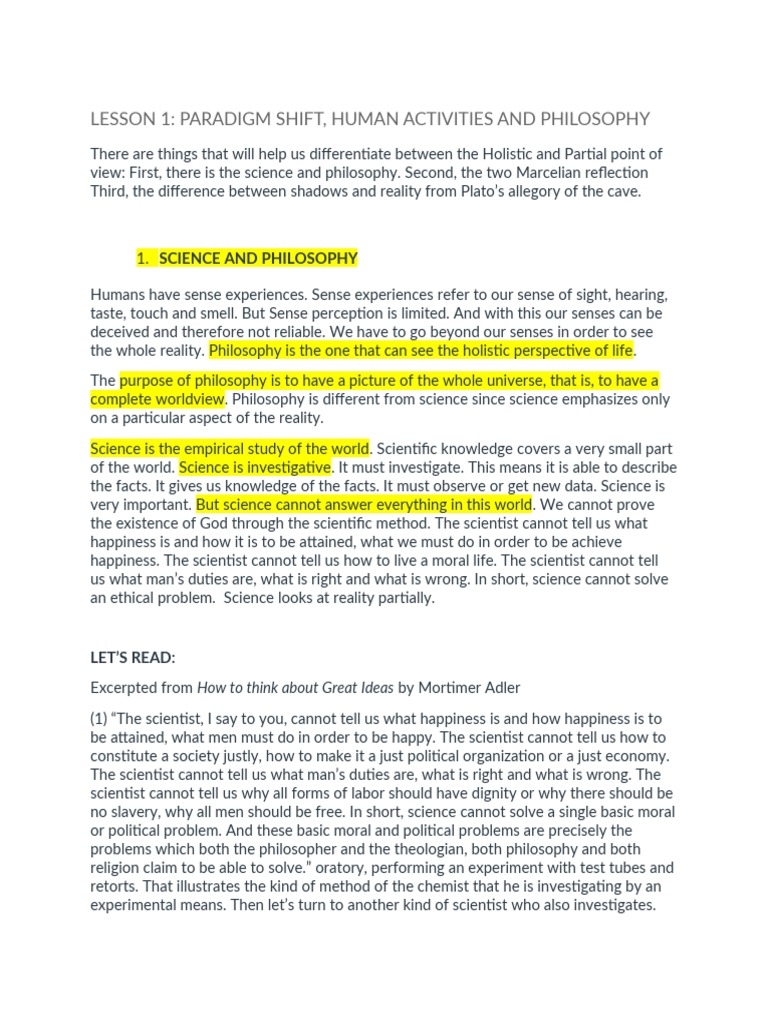 Lesson 1 | PDF | Science | Knowledge