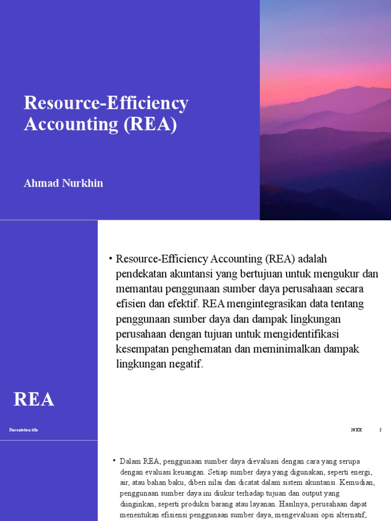 Resource-Efficiency Accounting (REA) | PDF