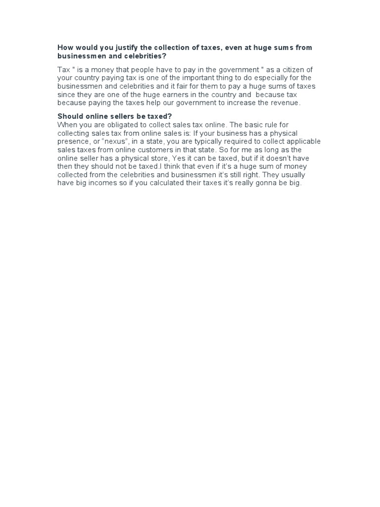 Justifying High Taxes on Celebrities | PDF | Finance & Money Management ...