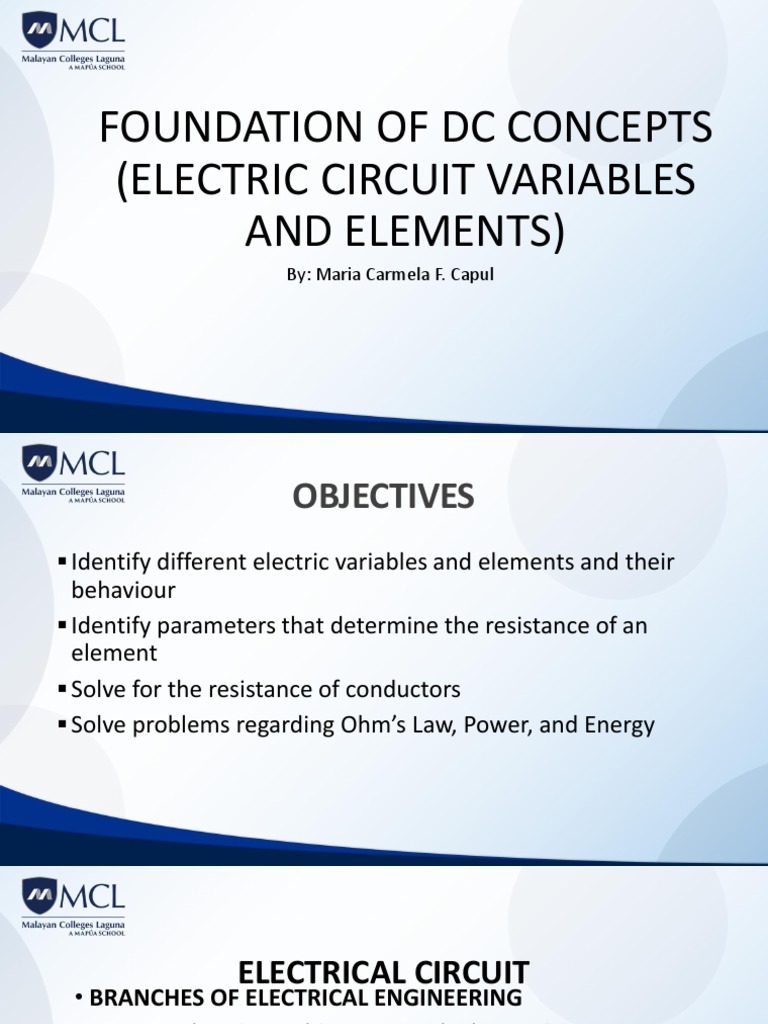 Lesson 1 - Electric Circuit Variables and Elements | PDF | Electric Current | Electrical ...