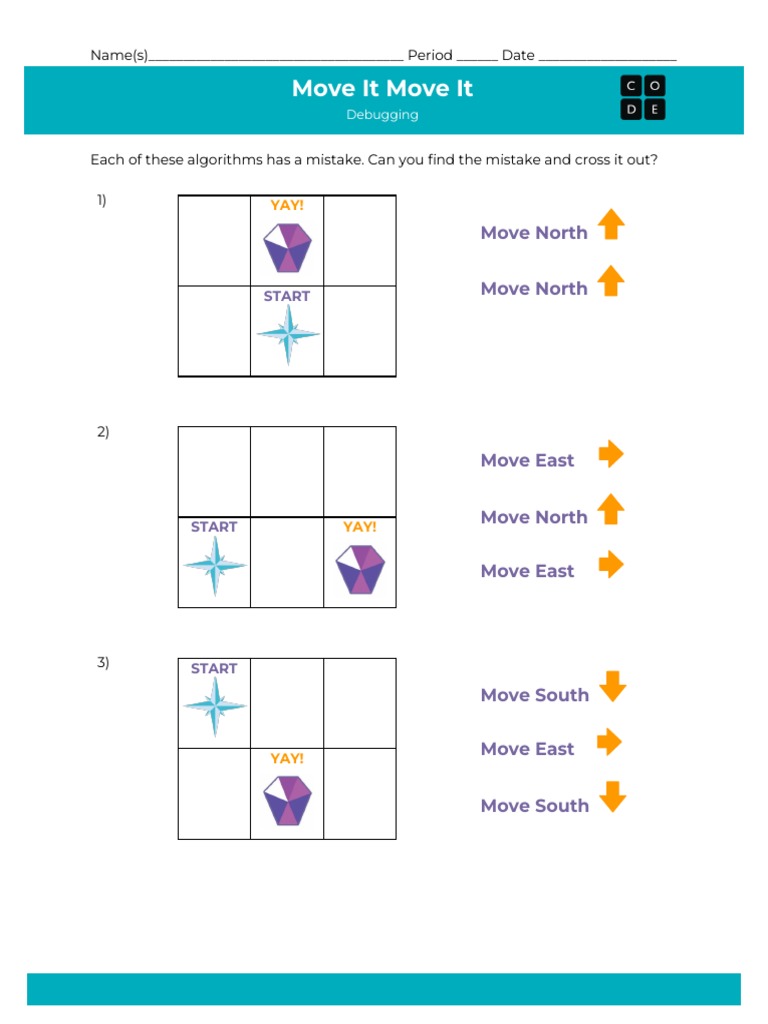 Move It Debugging Worksheet | PDF Move It Debugging Worksheet | PDF