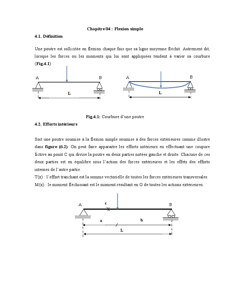 Chapitre 04-Flexion Simple | PDF | Flexion (matériau) | Contrainte de cisaillement