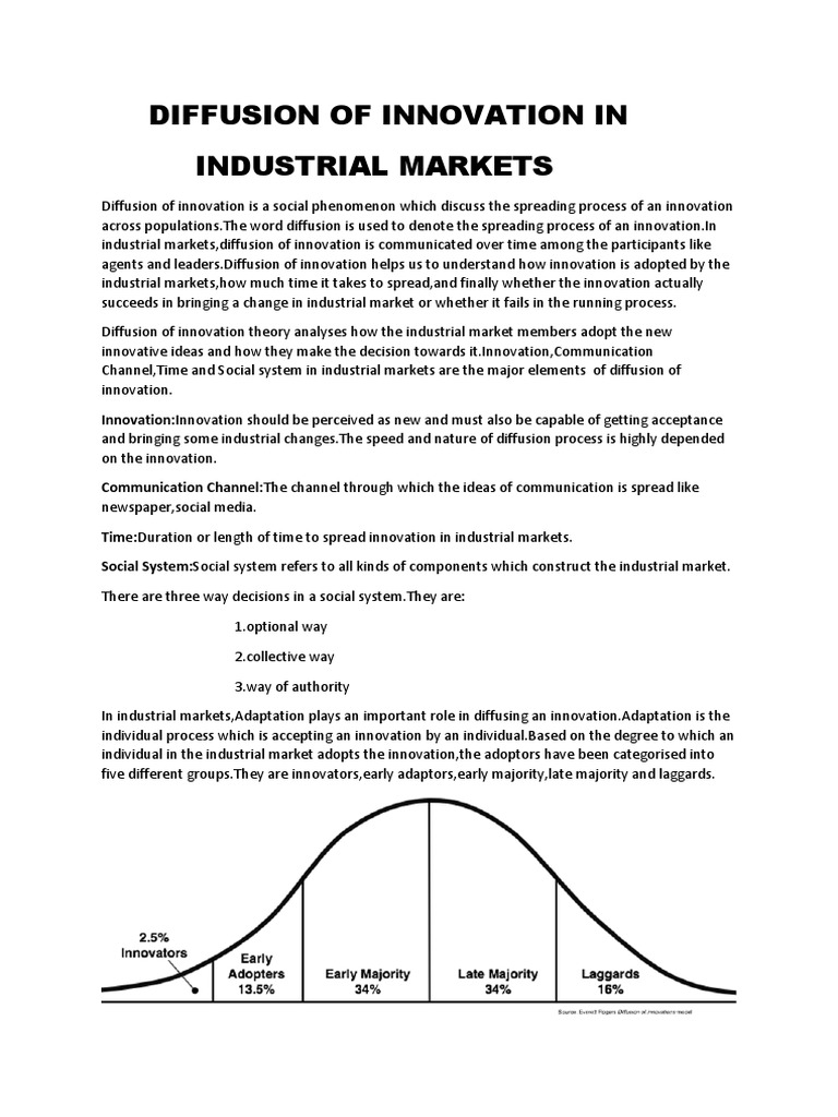 Industrial Market Innovation Diffusion | PDF | Innovation | Psychology