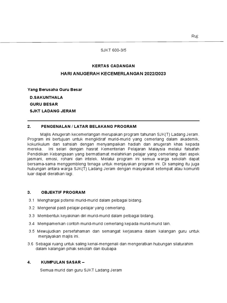 Kertas Cadangan Format Baru (Hac) | PDF